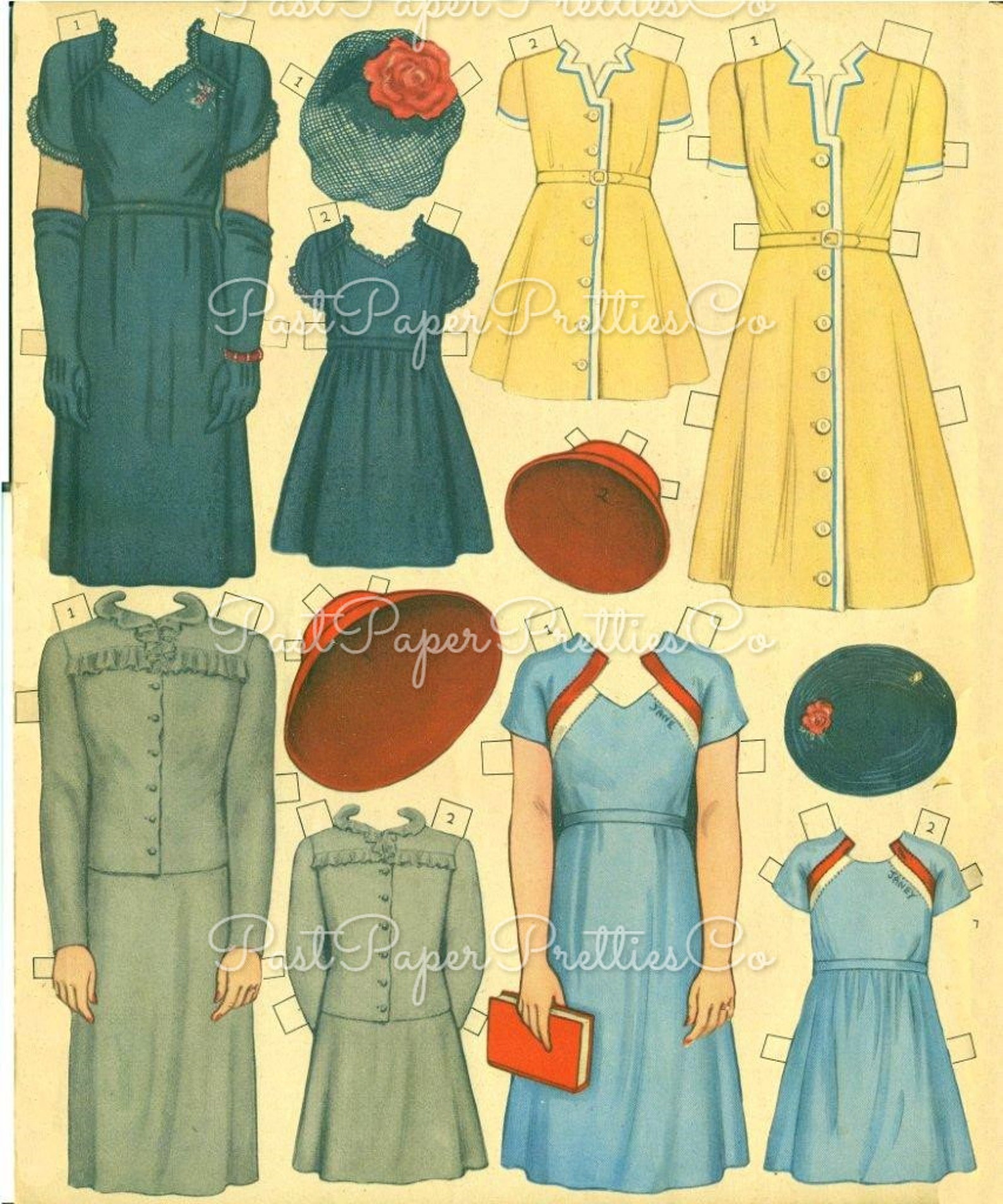 Vintage Paper Dolls All Size Dolls 1945 Printable PDF Instant Digital ...