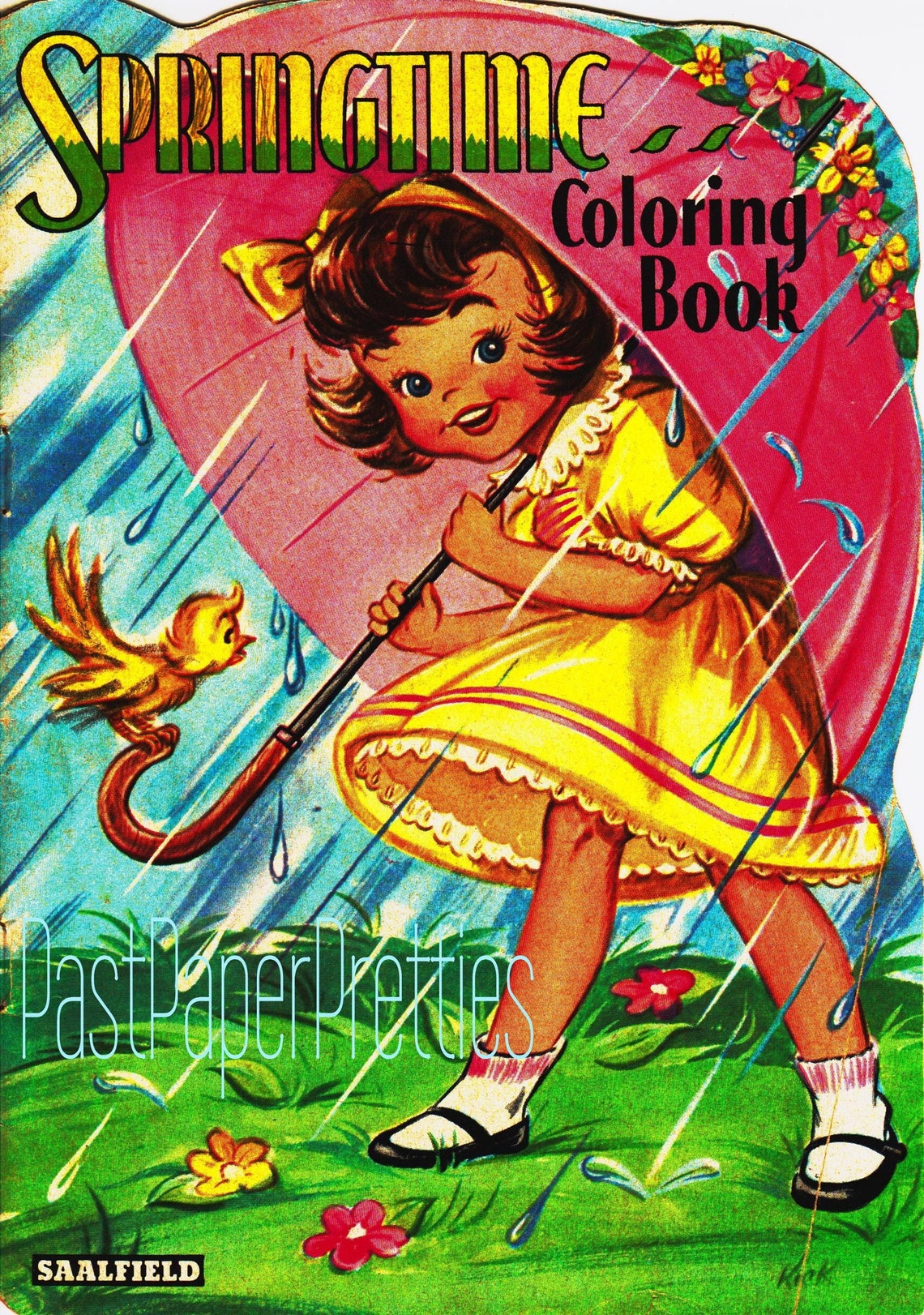 Vintage Printable Coloring Book Pages Springtime 1944 PDF - Etsy