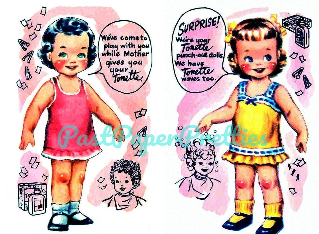 Vintage Paper Dolls Tiny Tonette Perm Punch-out Dolls C. 1952 Printable ...