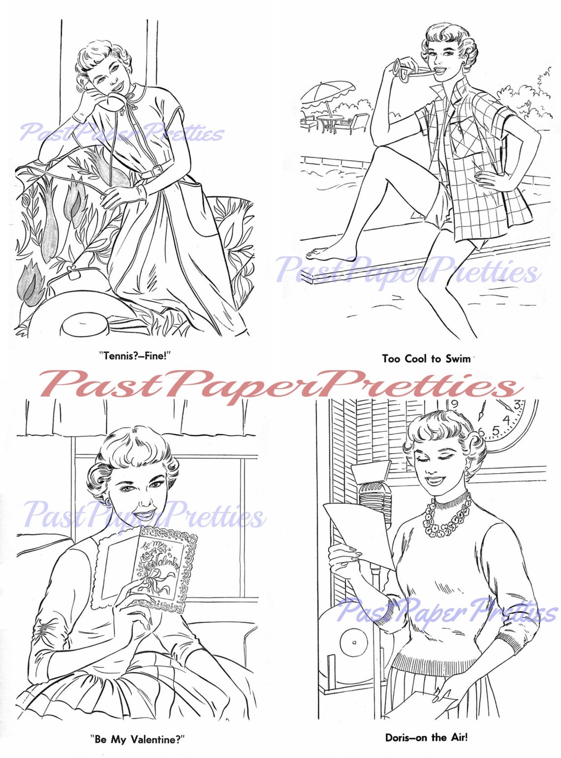 Vintage Printable Doris Day Coloring Book Pages Movie Star - Etsy