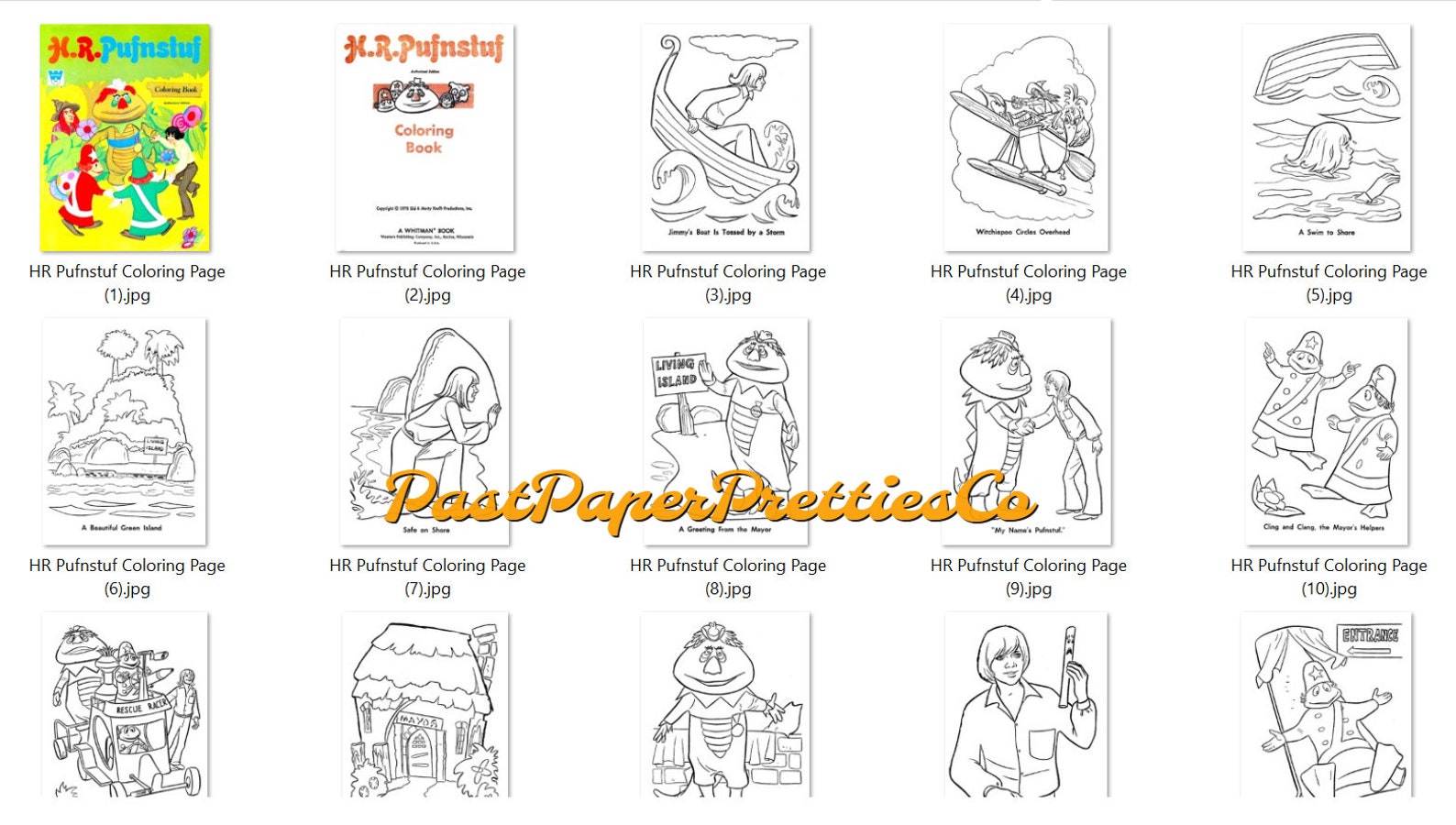 Vintage H.R. Pufnstuf Coloring Book 1970 PDF Instant Digital Download ...