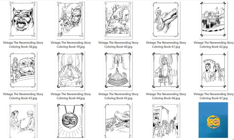 Vintage Printable Coloring Book the Neverending Story 1984 PDF Instant ...