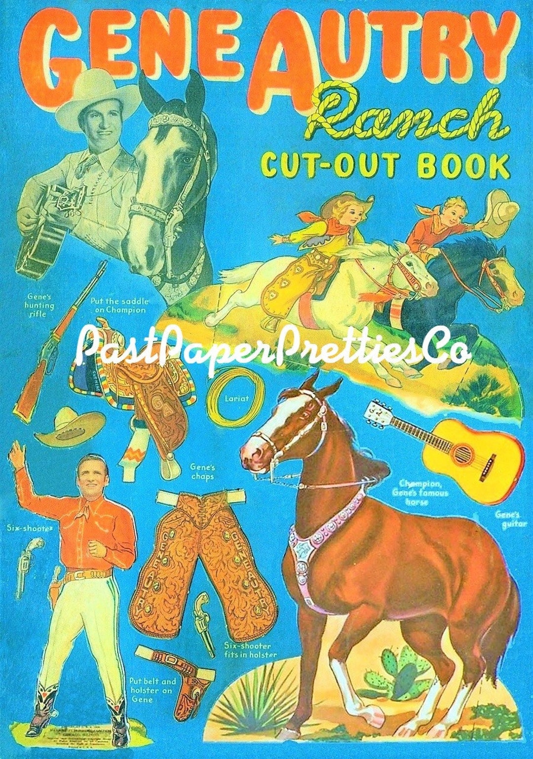 Vintage Paper Dolls Gene Autry Ranch Cut Out Book Printable PDF Instant ...