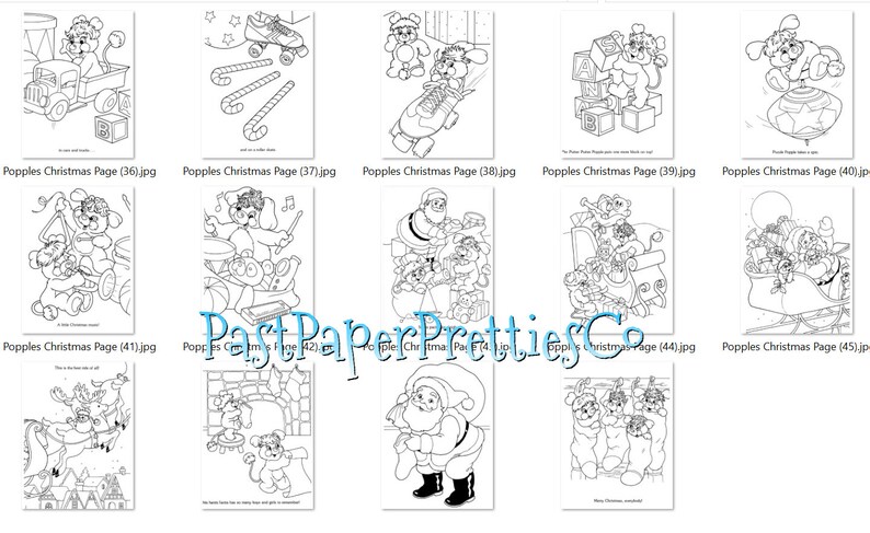 Vintage the Popples Christmas Coloring Book 1986 Printable PDF Instant ...