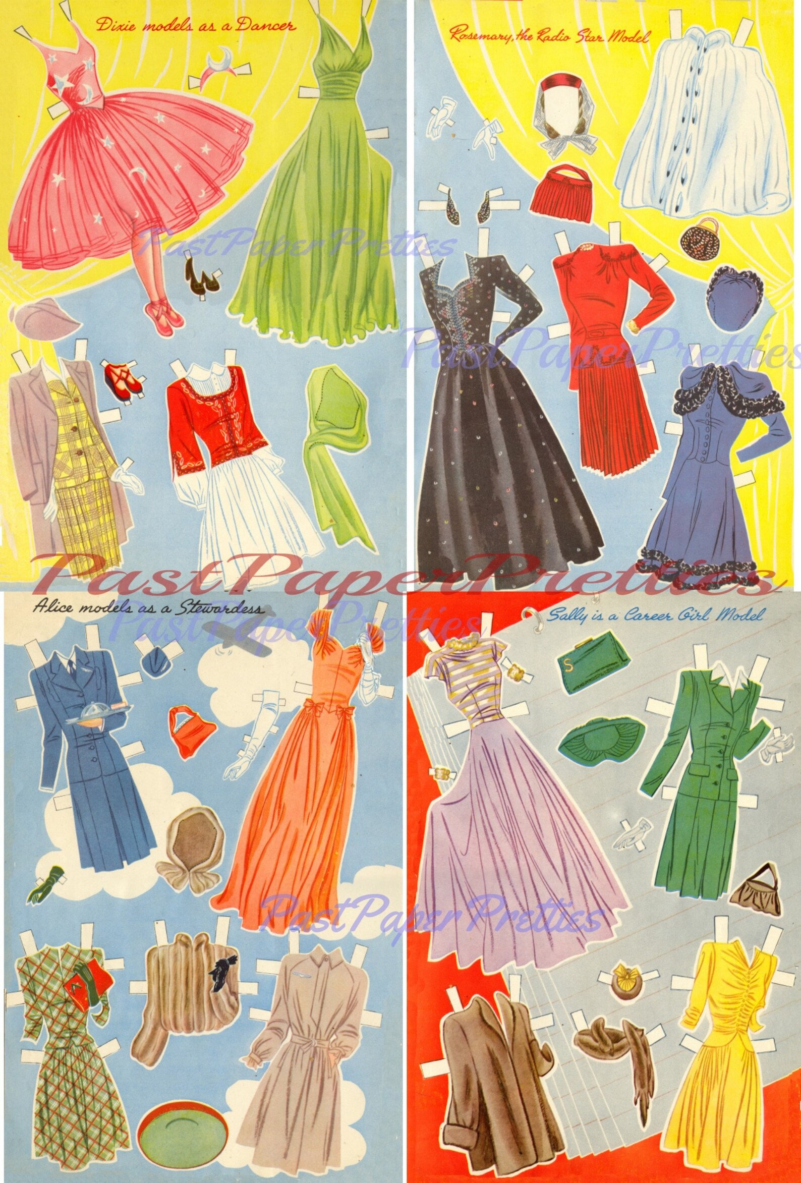 Vintage Paper Dolls John Robert Powers Models Cut-out Dolls C. - Etsy