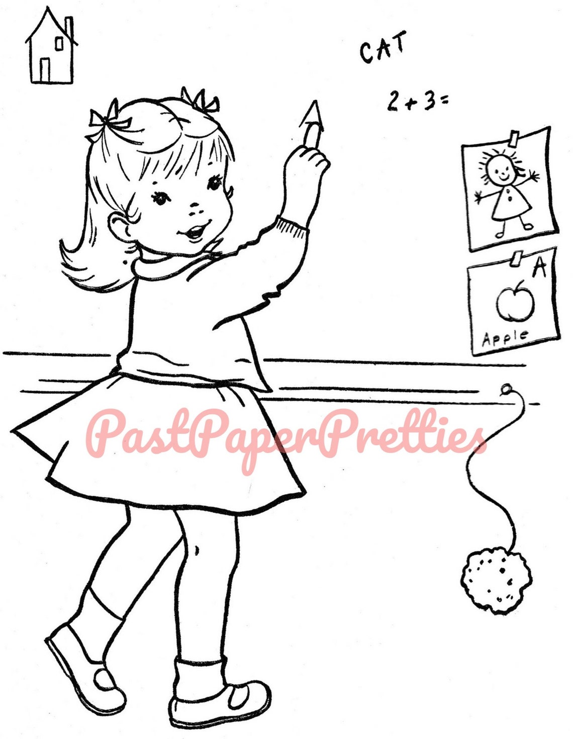 Vintage Printable Coloring Book Pages Daisy's Book to | Etsy