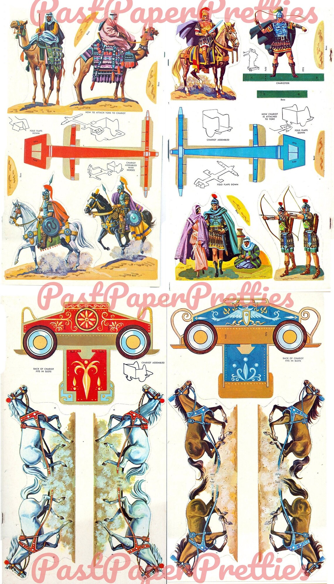 Vintage Paper Dolls Ben-hur Printable Playset Toy Chariots - Etsy