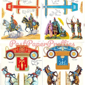 Vintage Paper Dolls Ben-hur Printable Playset Toy Chariots Horses ...