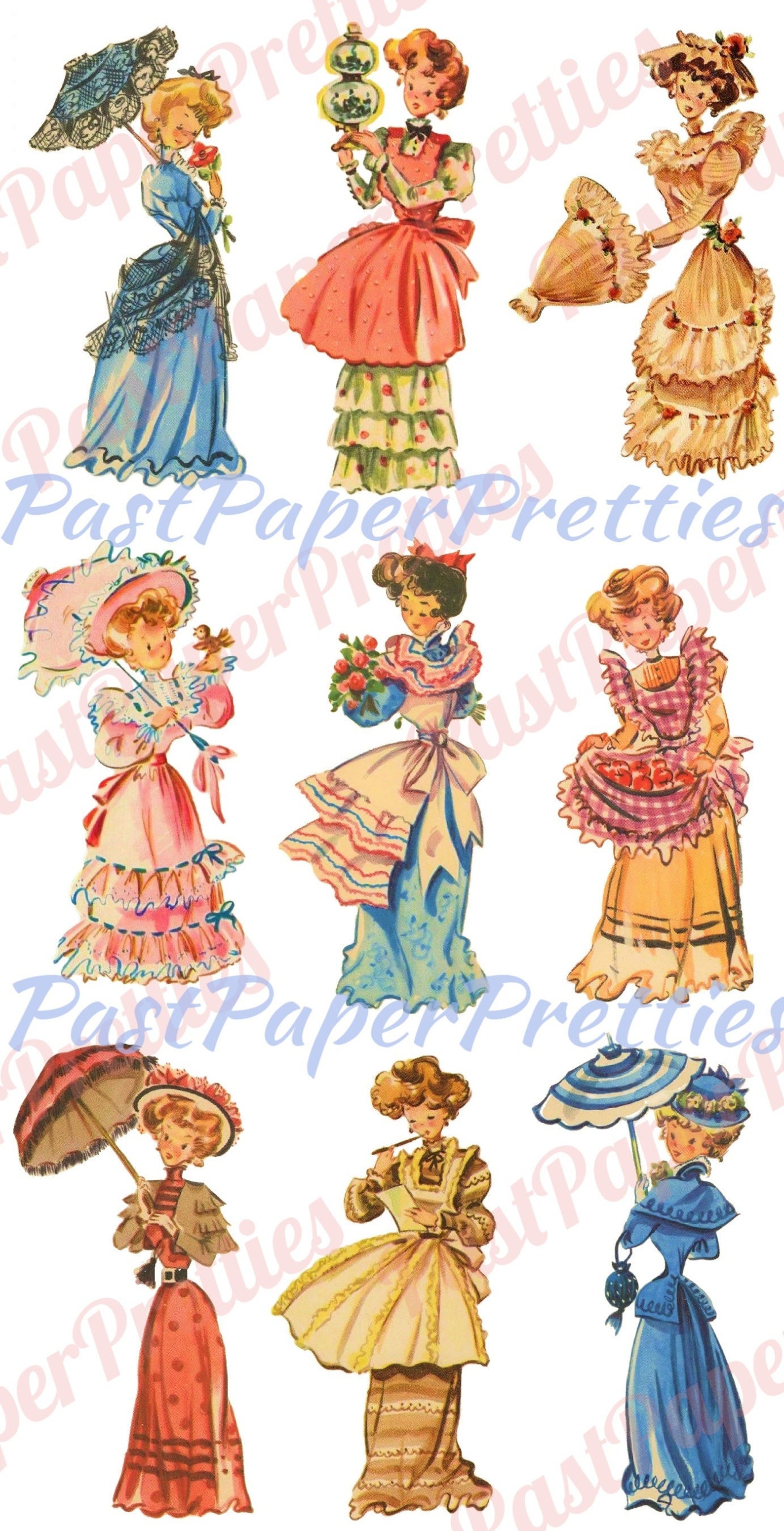 Vintage Pretty Victorian Ladies Printable Collage Sheet Images PDF ...