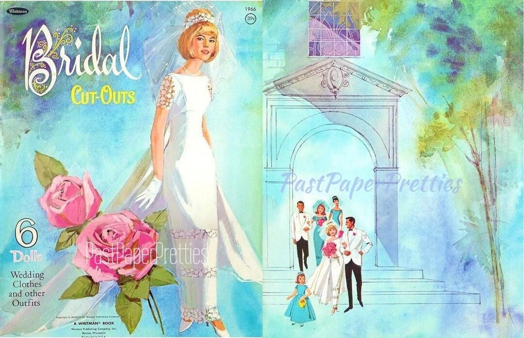 Vintage Paper Dolls Pretty Bridal Cut Outs C. 1965 Printable - Etsy