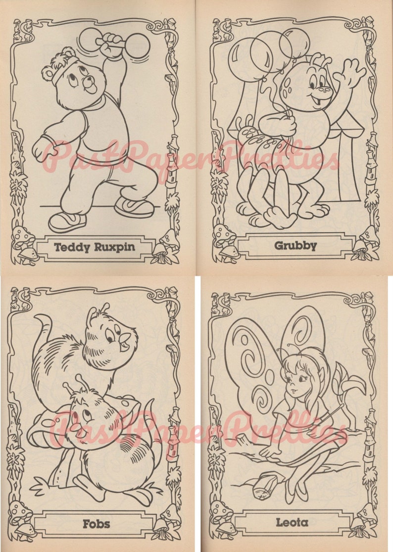 Vintage Printable Coloring Book the World of Teddy Ruxpin PDF | Etsy