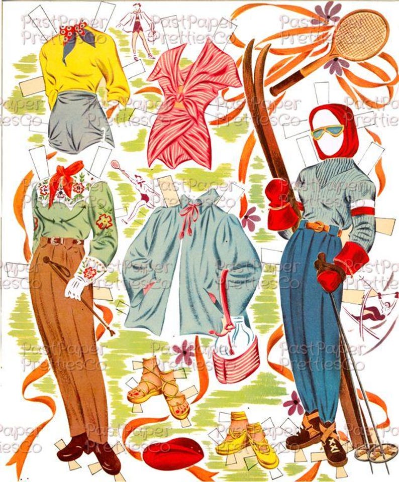 Vintage Paper Dolls Ava Gardner Movie Star 1940s Printable PDF Instant ...
