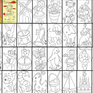 Vintage Printable Coloring Book Things to Color C. 1961 PDF Instant ...