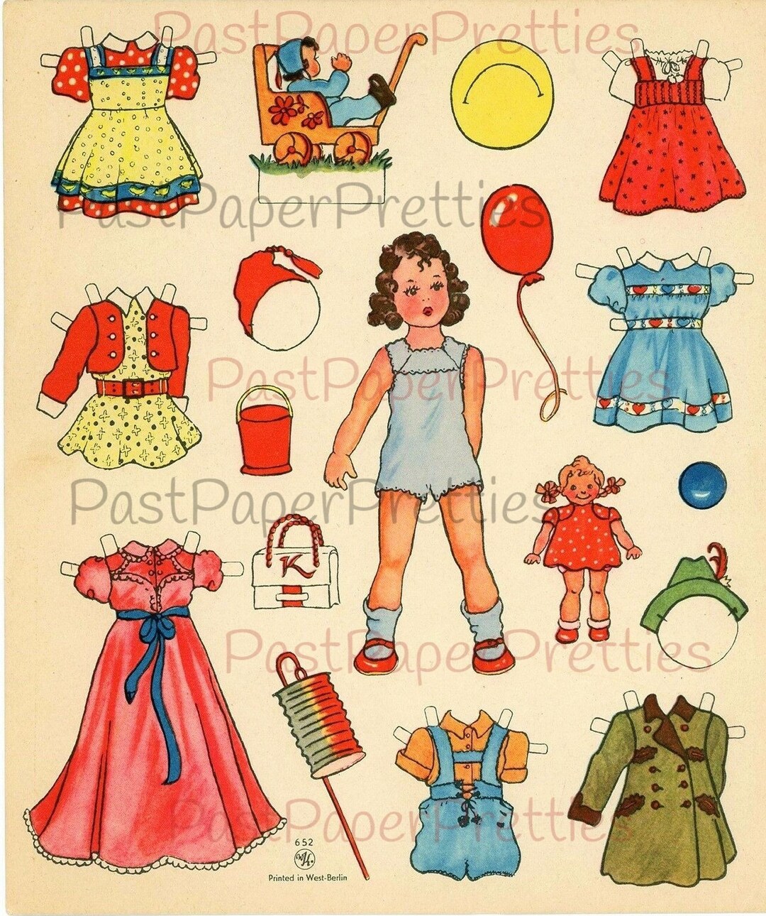 Vintage German Paper Dolls Adorable Little Girls and Boy C. 1949 ...