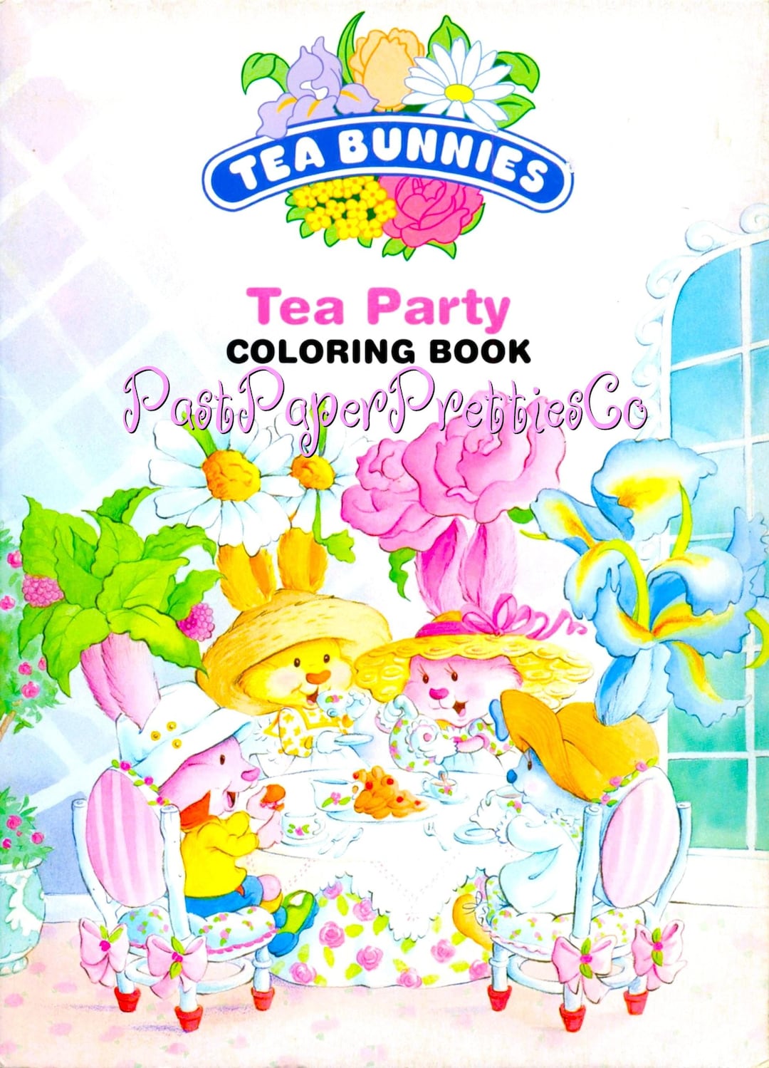 Vintage Coloring Book Tea Bunnies Tea Party Printable PDF Instant ...