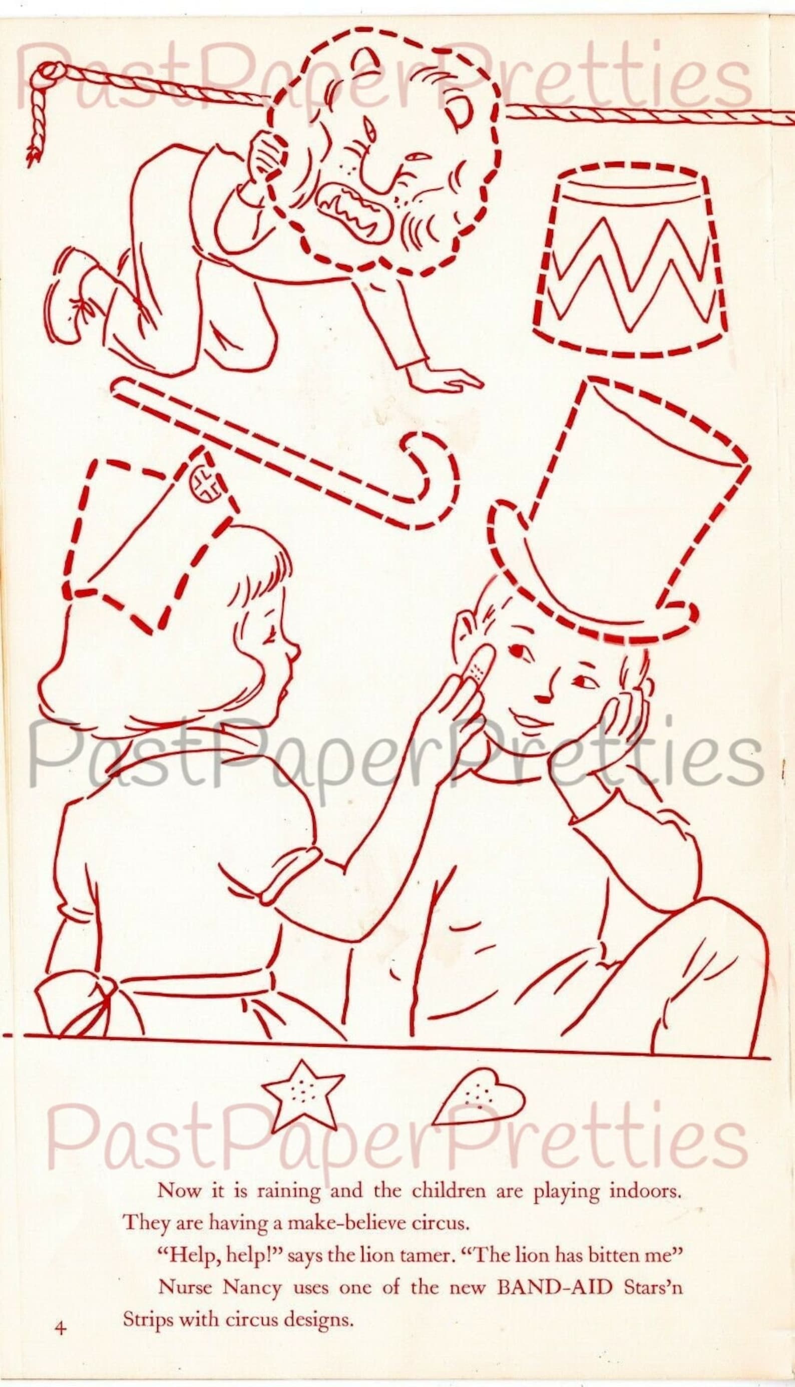 Vintage Printable Nurse Nancy Sticker Coloring Activity Story Book C ...