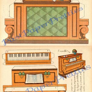Vintage Printable Old Fashioned Antique Piano Cut Out and Assemble ...