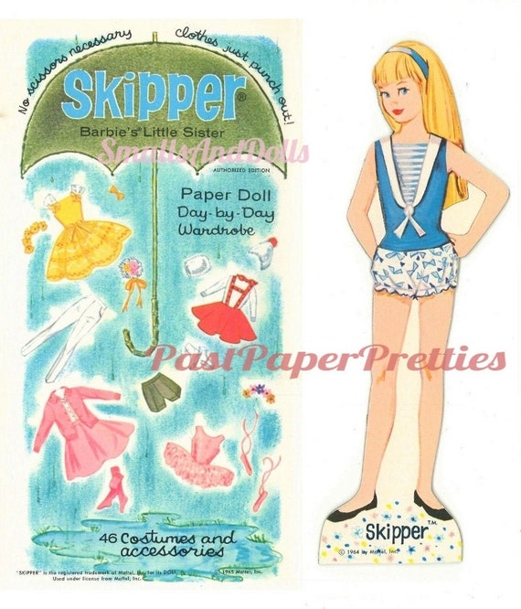 Vintage Paper Dolls Skipper Day-by-day Wardrobe C. 1965 - Etsy