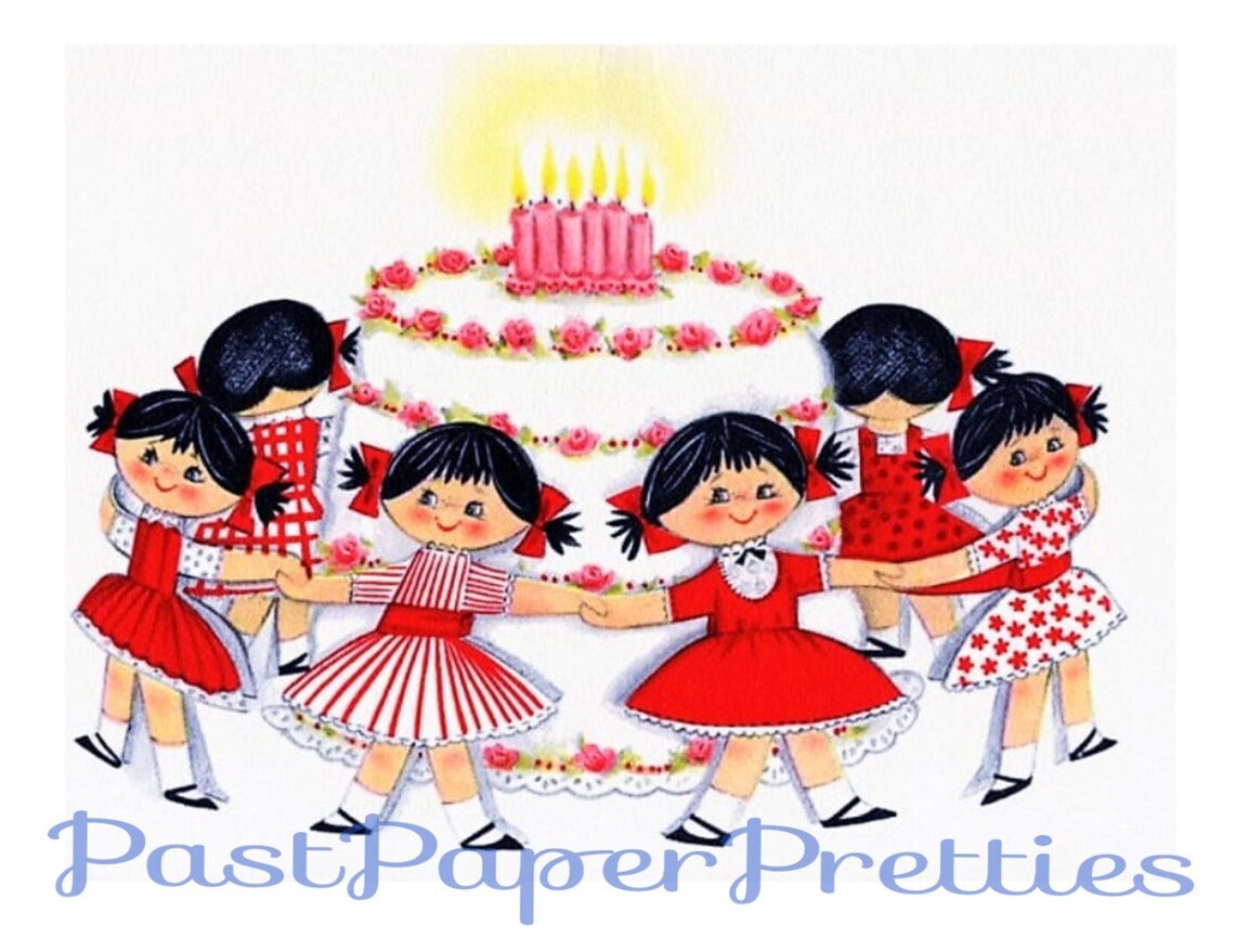 Vintage Printable Cute Paper Party Dolls Ring Around A - Etsy