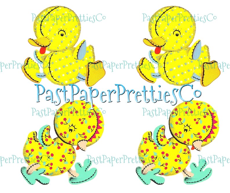 Hojas de collage de calcomanías imprimibles de patos de peluche de ...