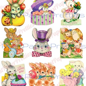 81 Vintage Easter Bunny Card Images Bunches of Bunnies Collage - Etsy ...