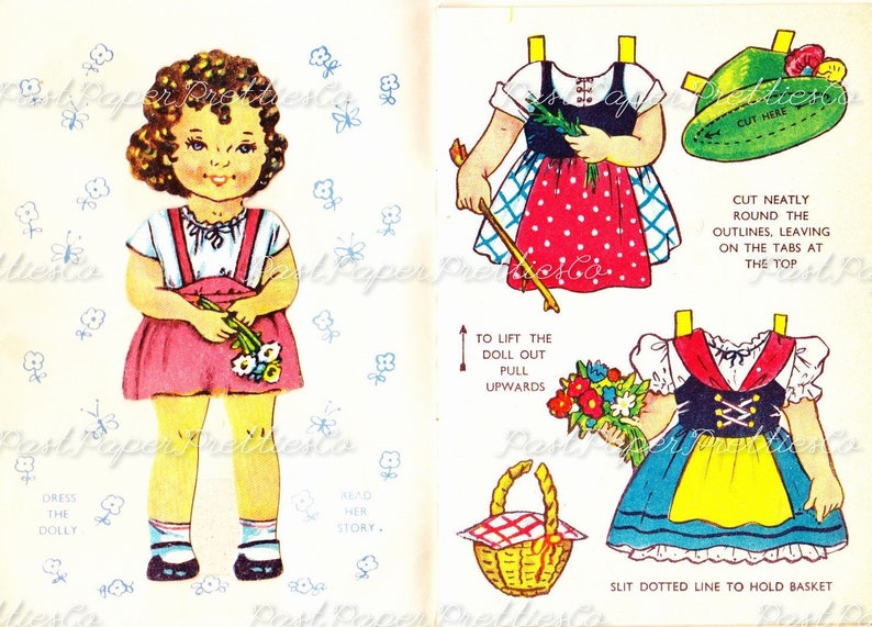 Vintage Paper Dolls Heidi C. 1950s PDF Printable Instant - Etsy