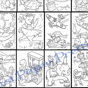 Vintage Printable Coloring Book Pages Blue Bonnet Color and Paint 1940s ...