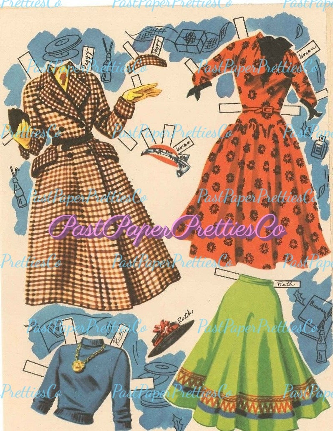 Vintage Paper Dolls the Three Cheers High School Dolls 1957 Printable ...