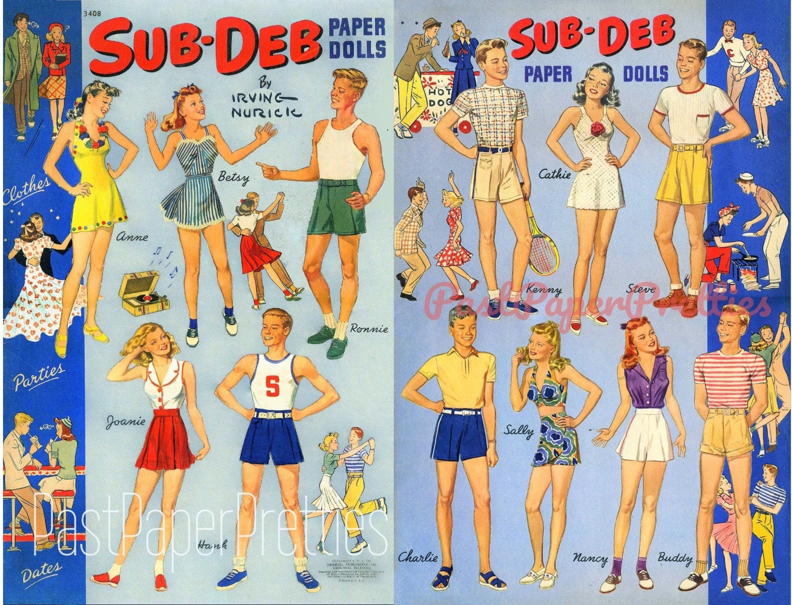 Vintage Paper Dolls Sub Debs Teenage Life C. 1941 Printable PDF Instant ...
