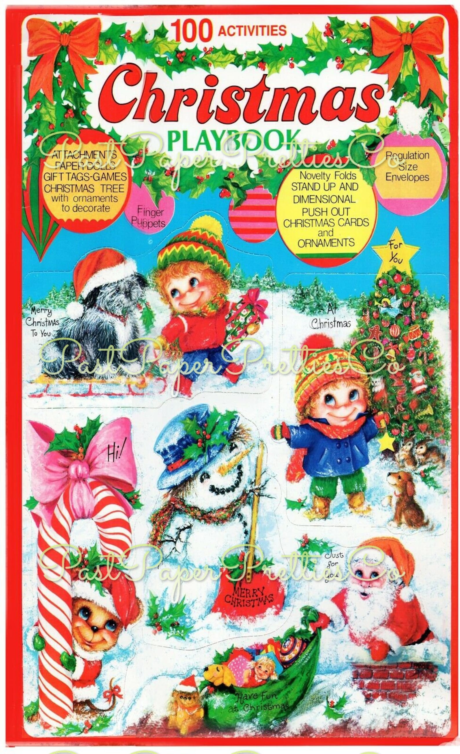 Vintage Christmas Playbook Printable Paper Activity Book C. 1970s PDF ...