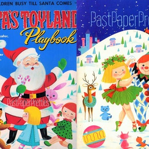 Vintage Printable Paper Dolls Santas Toyland Playbook Activity Book C ...