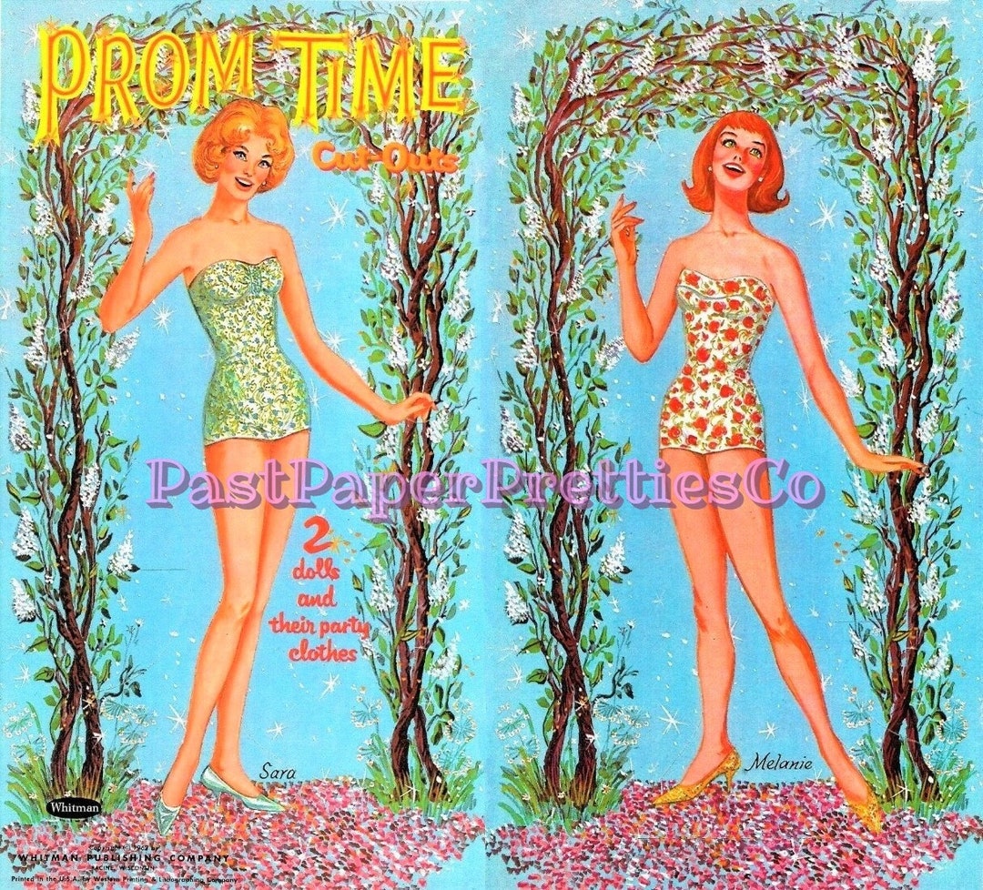 Vintage Paper Dolls Prom Time 1962 Printable PDF Instant Digital ...