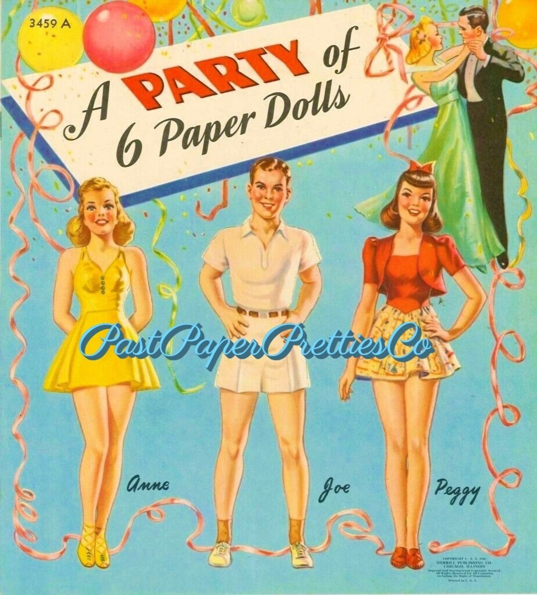 Vintage A Party of 6 Paper Dolls 1949 Printable PDF Instant Digital ...