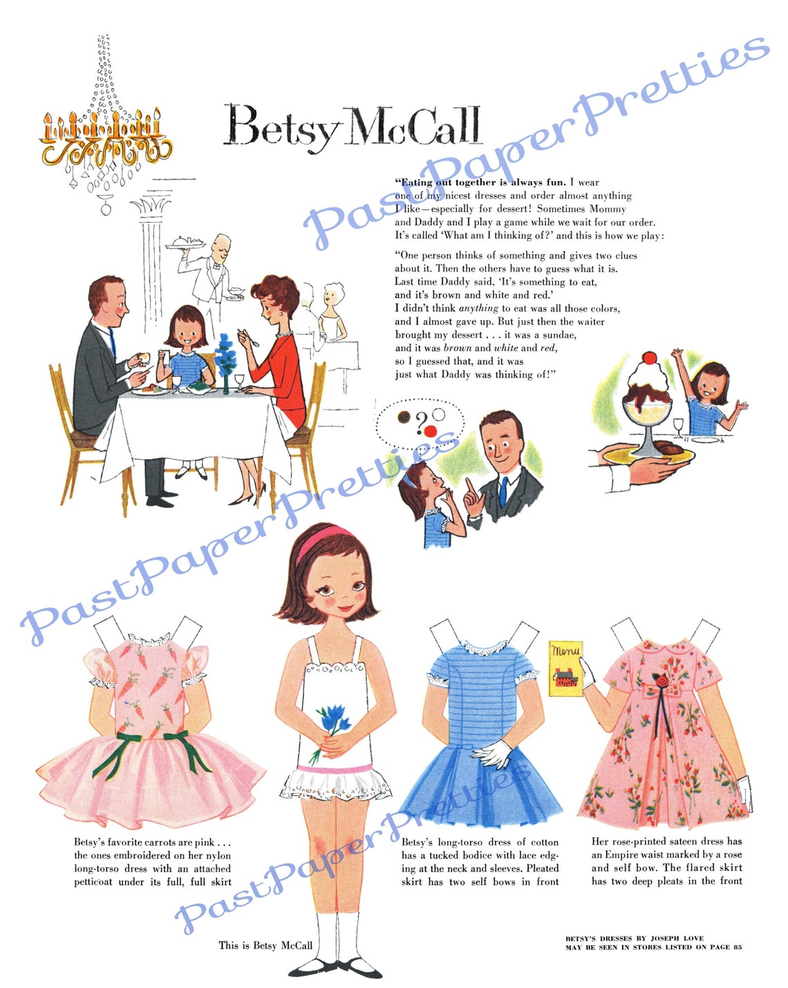 8 Sets Vintage Paper Dolls Betsy Mccall Visits and Goes to - Etsy