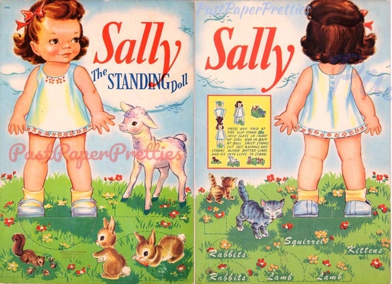 Vintage Paper Dolls Sally the Standing Doll C. 1940s Back & - Etsy