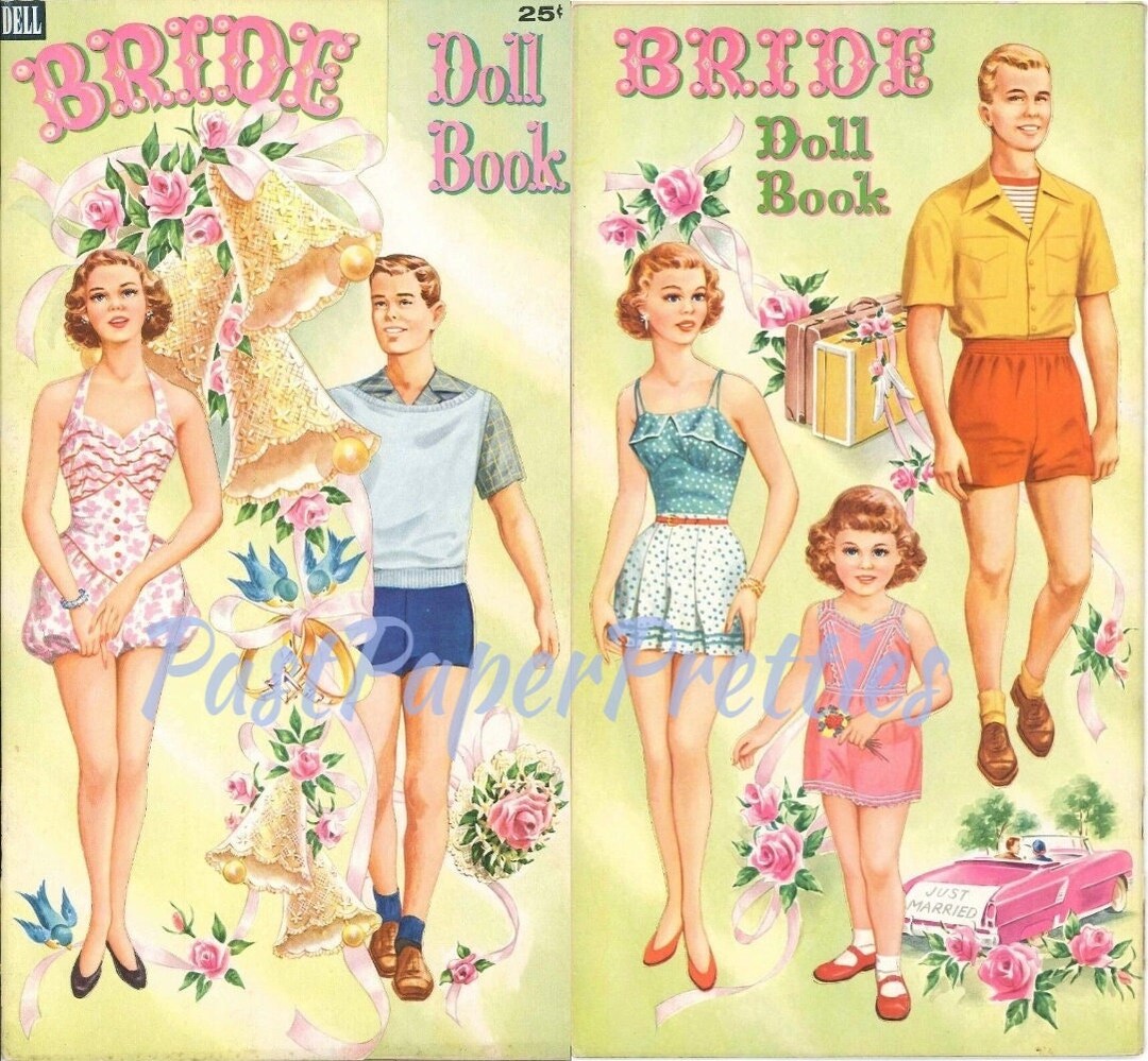 Vintage Paper Dolls Bride Doll Book C. 1953 Printable PDF - Etsy