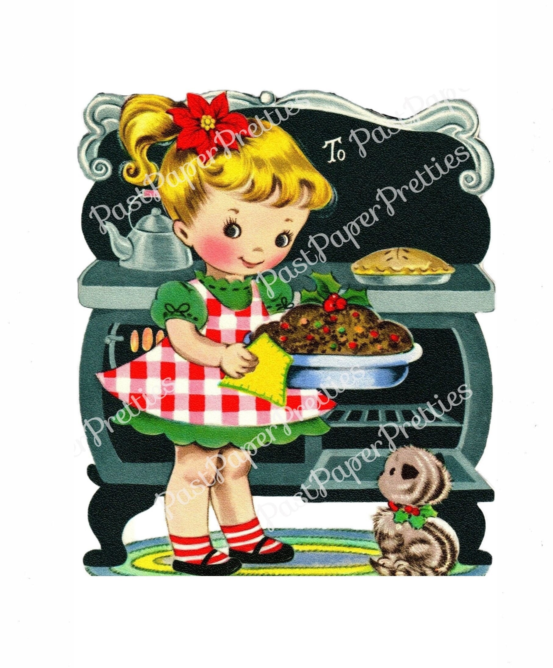 Little Girl Cooking Clipart