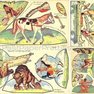 Vintage Paper Dolls Indian Cut Outs C. 1938 Printable PDF Instant ...