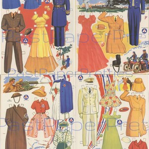 Vintage Victory Paper Dolls WWII Soldiers Sailors Red Cross Military ...