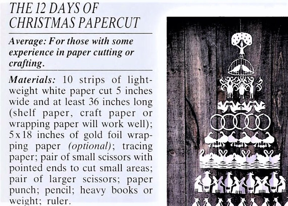 Vintage Printable Xmas Holiday Paper Craft the 12 Days of Christmas Cut ...