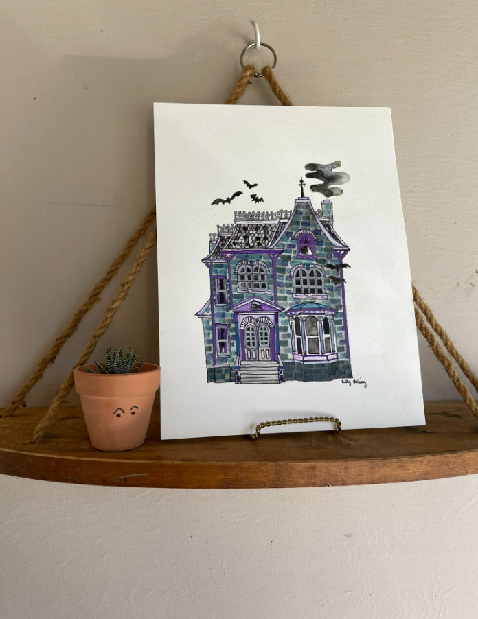 Haunted House Print - Etsy