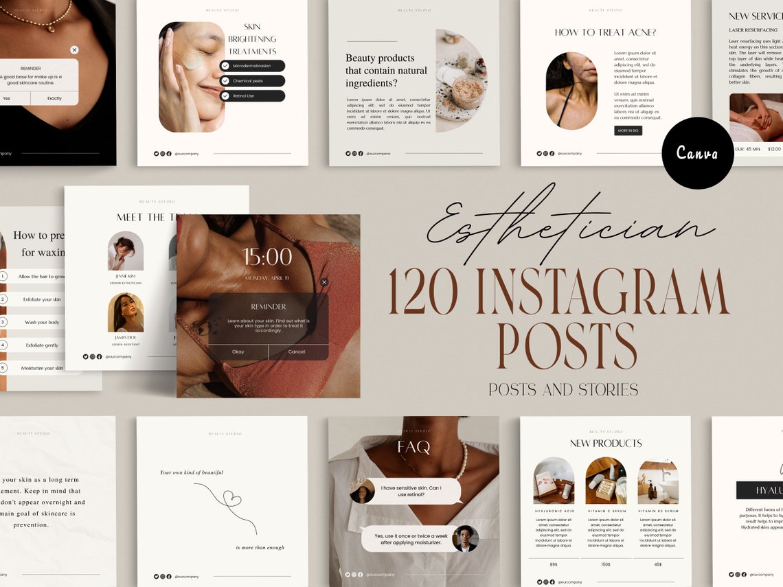 120 Esthetician Instagram Post Templates Beauty Instagram - Etsy