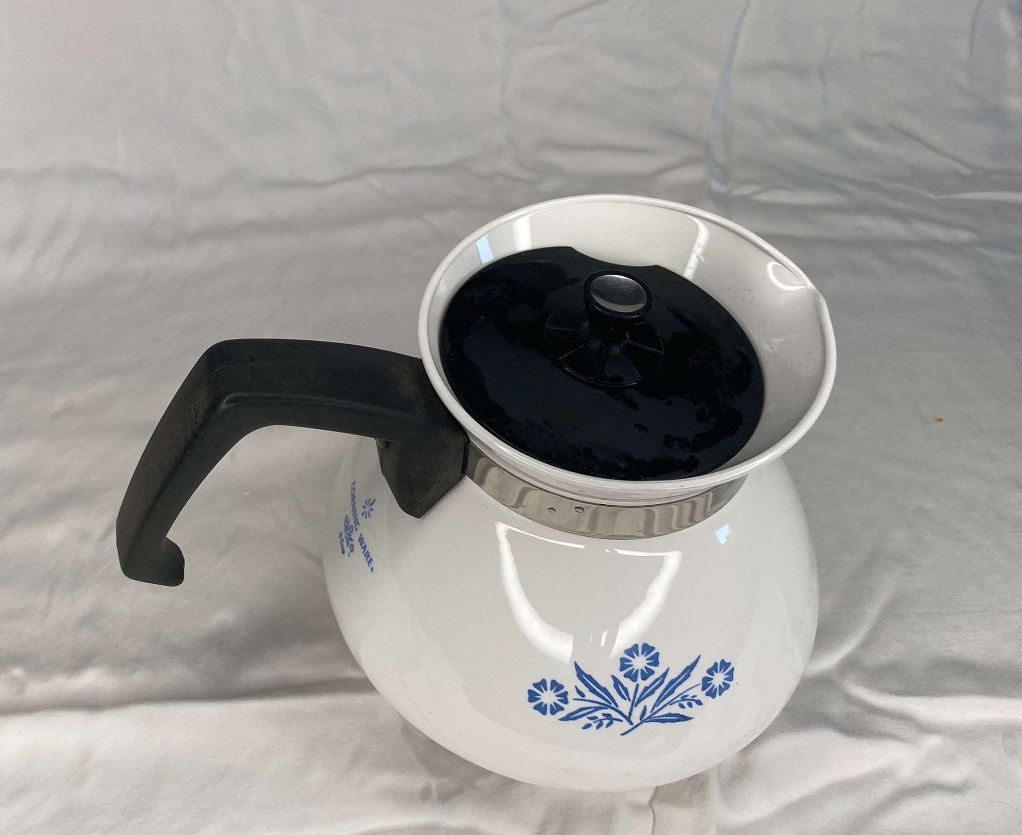 Vintage Corning Ware Coffee Pot Blue Cornflower 6 Cups - Etsy