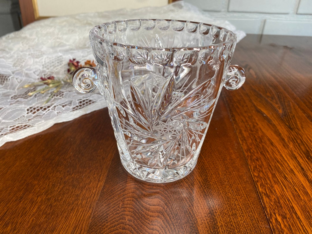 Vintage Crystal Cut Ice Bucket Crystal Glass - Etsy