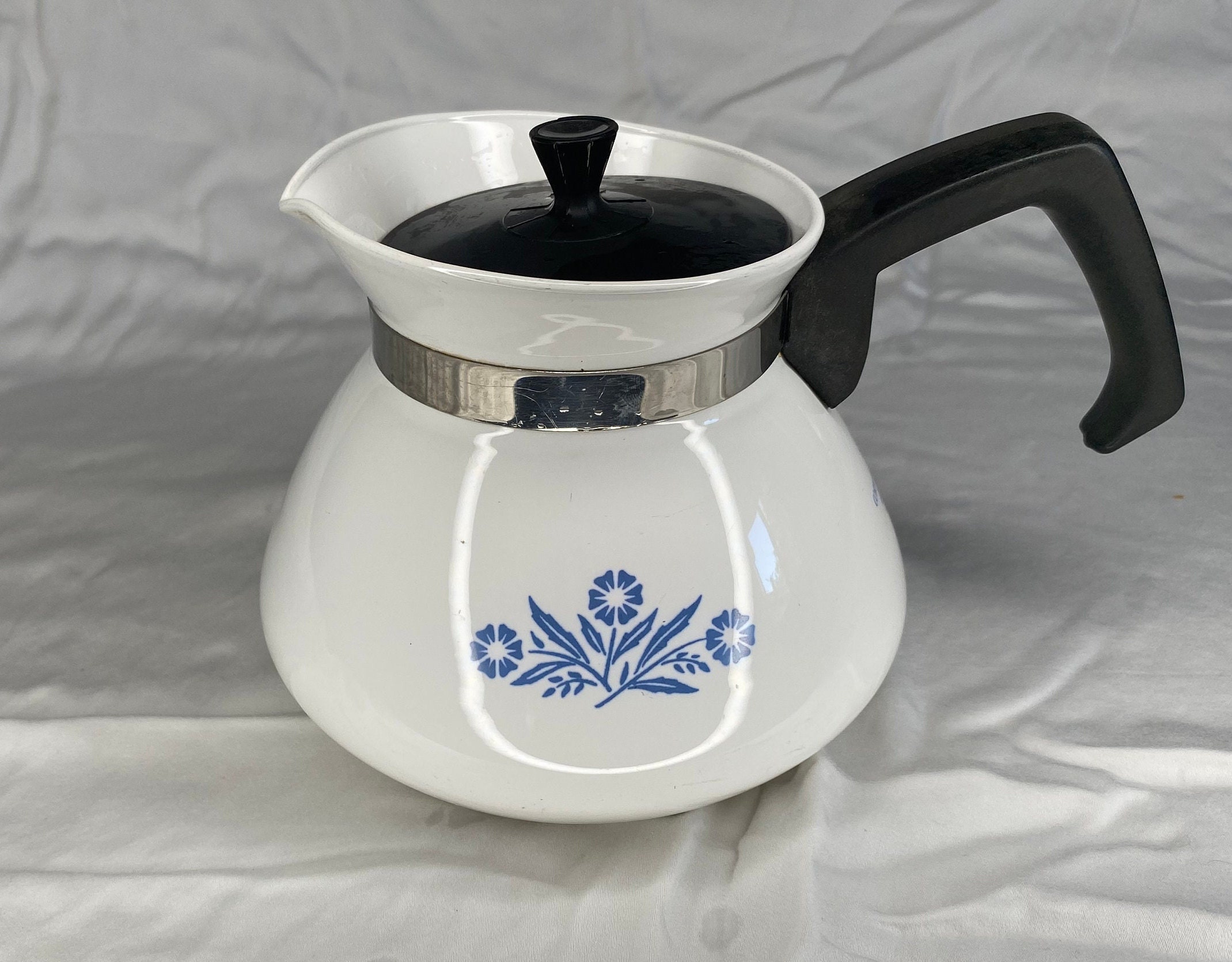 Vintage Corning Ware Coffee Pot Blue Cornflower 6 Cups - Etsy