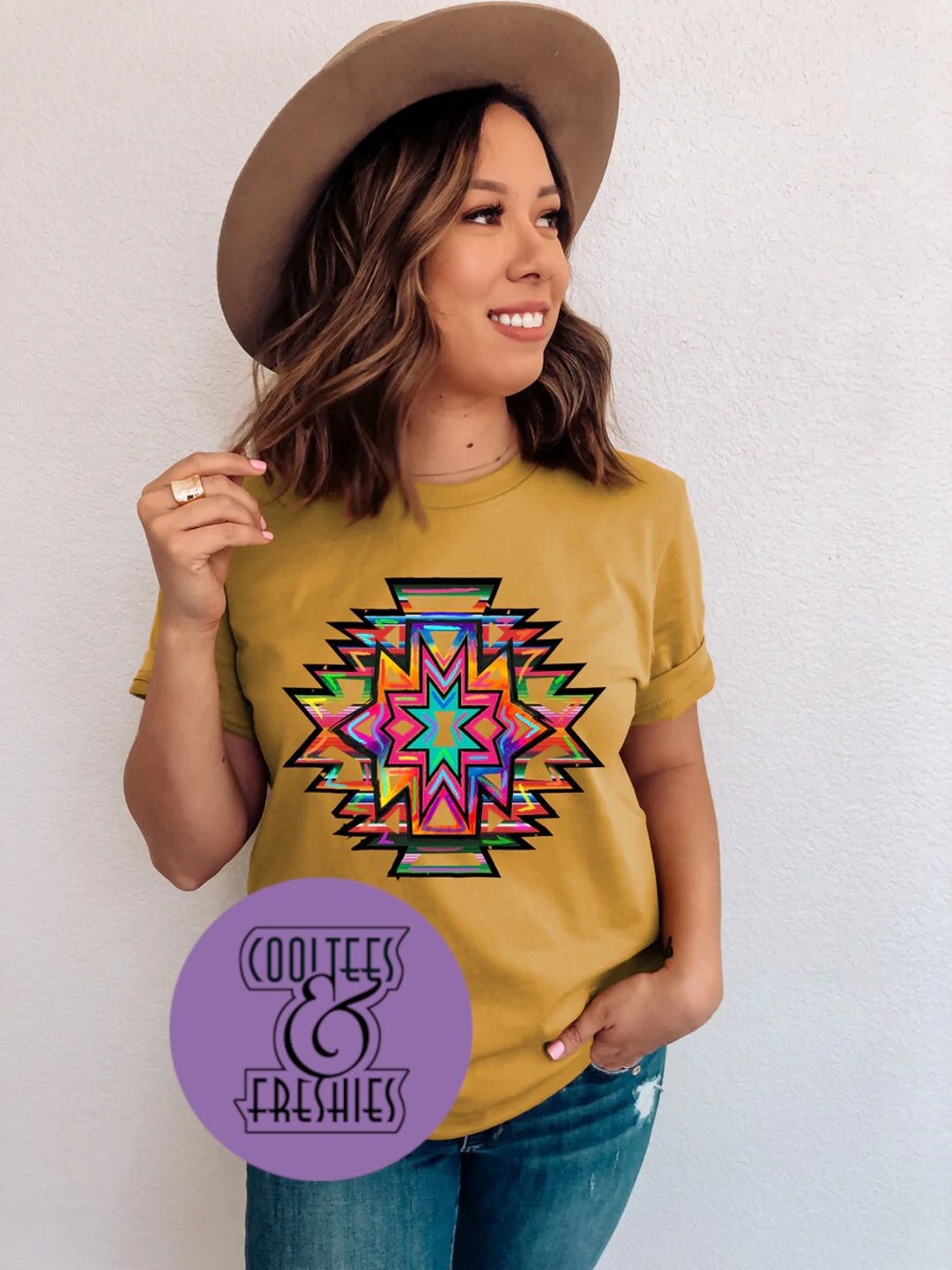 Serape Aztec Design Full Color Tee Choose Size/color Colorful, Southwest, Arizona, New Mexico - Etsy