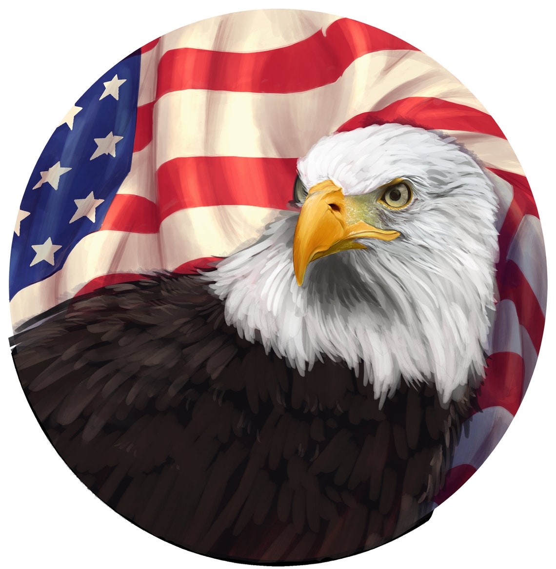 6" Patriotic American Flag With Eagle Vinyl Decal/sticker (indoor ...