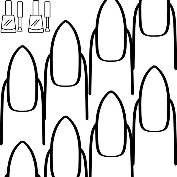 Nail Coloring Pages - Etsy
