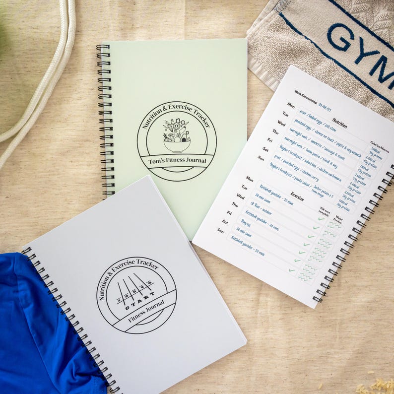 52-week Exercise and Nutrition Journal | Diet & Exercise Tracker ...