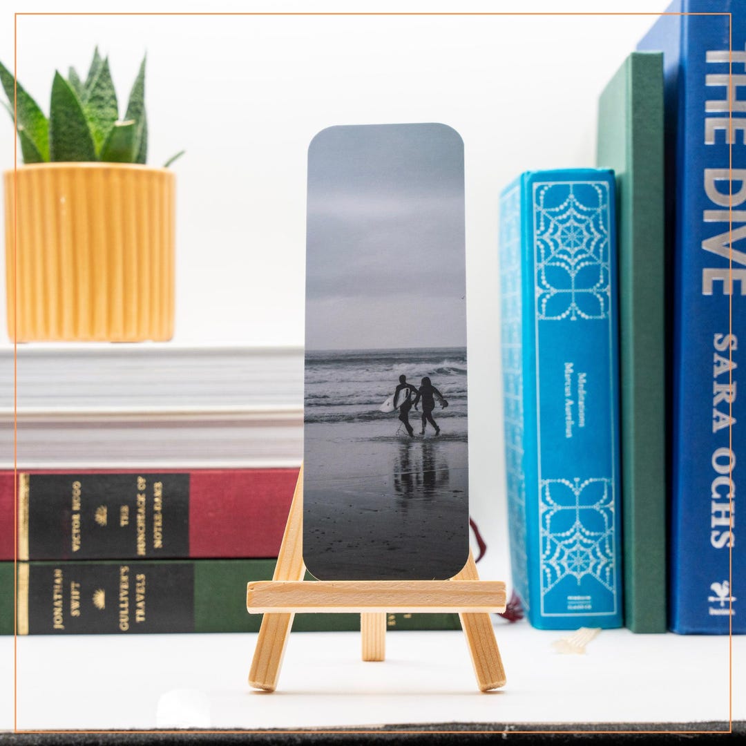 Black & White Running Surfers Bookmark | Cornwall Surfing Gift ...